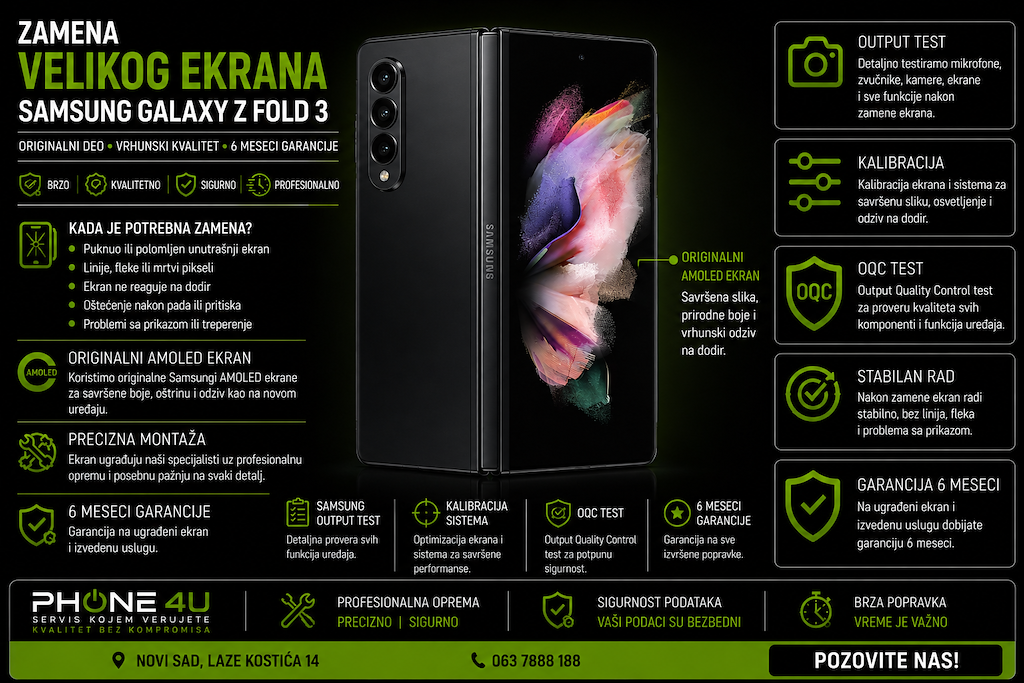Zamena velikog ekrana Samsung Galaxy Z Fold 3 | Phone4U