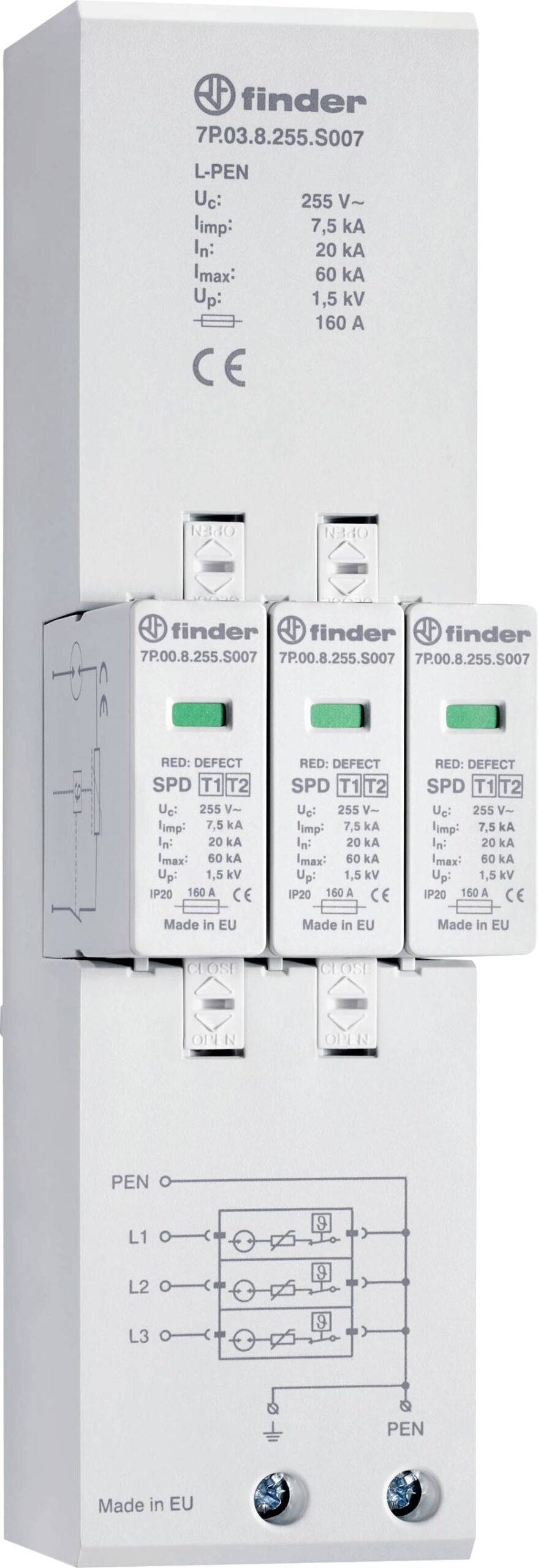 Finder 7P.03.8.255.S007 7P.03.8.255.S007 odvodnik prenapona