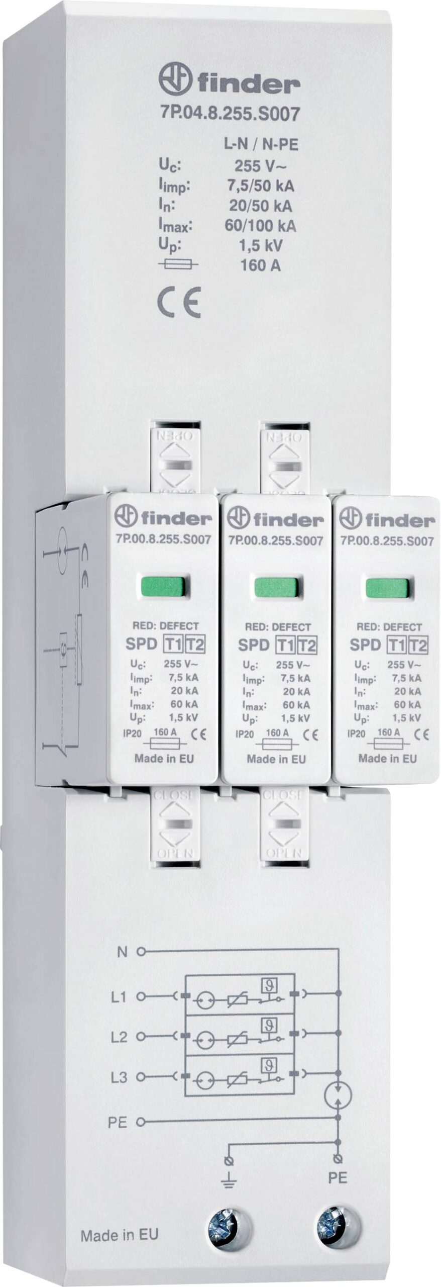 Finder 7P.04.8.255.S007 7P.04.8.255.S007 odvodnik prenapona