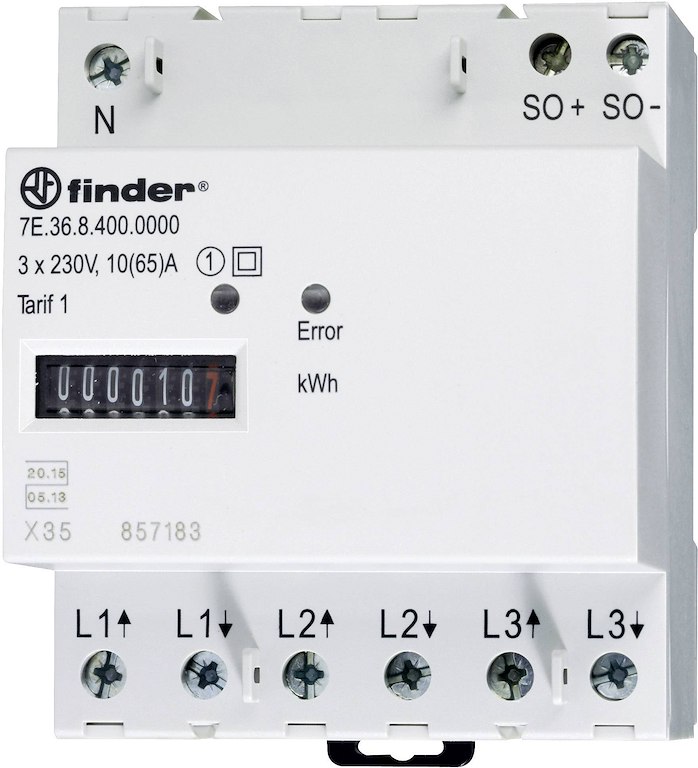 Finder 7E.36.8.400.0010 trofazno mehanicko brojilo 65 A MID dozvola: da