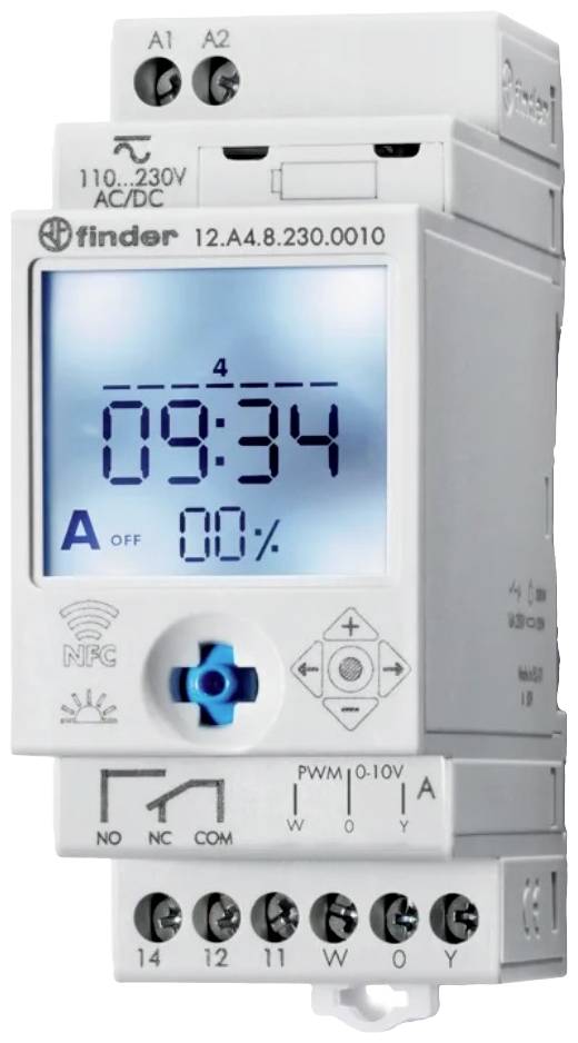 Finder vremenski prekidac za profilnu sinu Radni napon (broj): 230 V/DC, 230 V/AC 12.A4.8.230.0010 1 prekidac 30 A 400 V/AC nedeljni program Finder 12.A4.8.230.0010 vremenski prekidac za profilnu ...