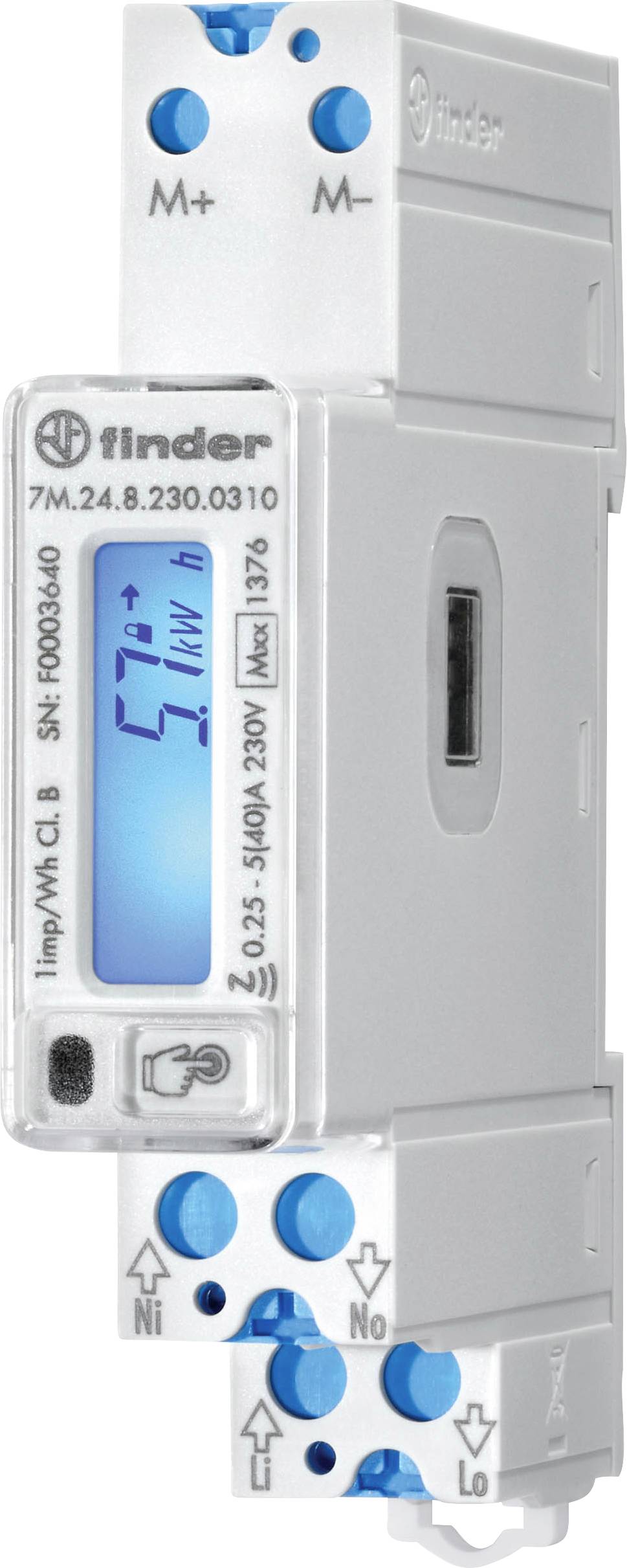 Finder 7M.24.8.230.0310 dvosmerni merac na DIN sini digitalni 40 A MID odobrenje: da