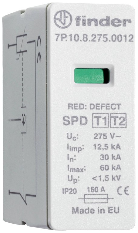 Finder 7P.10.8.275.0012 uticni odvodnik za zastitu od prenapona Zastita od prenapona za: razvodni orman 20 kA