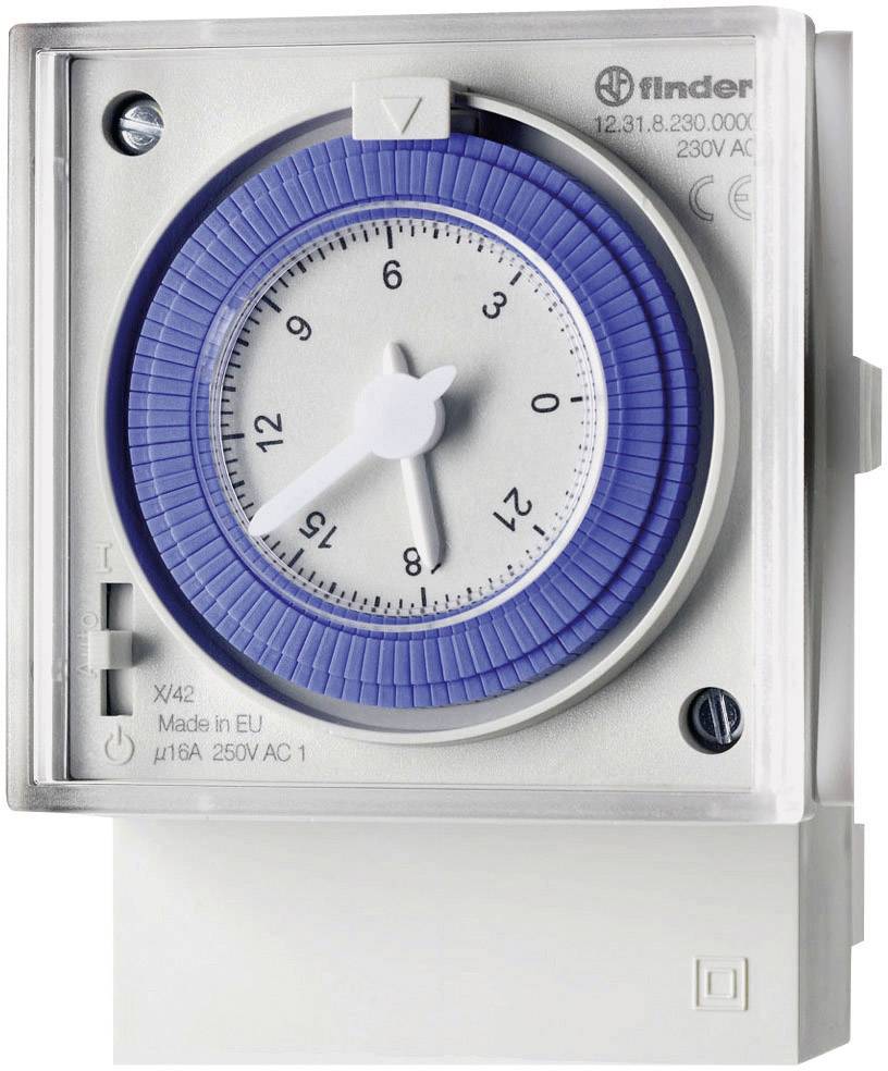 Finder tajmer za prednju montazu Radni napon (broj): 230 V/AC 12.31.8.230.0000 1 prekidac 16 A dnevni program Finder 12.31.8.230.0000 tajmer za prednju montazu 230 V/AC dnevni program