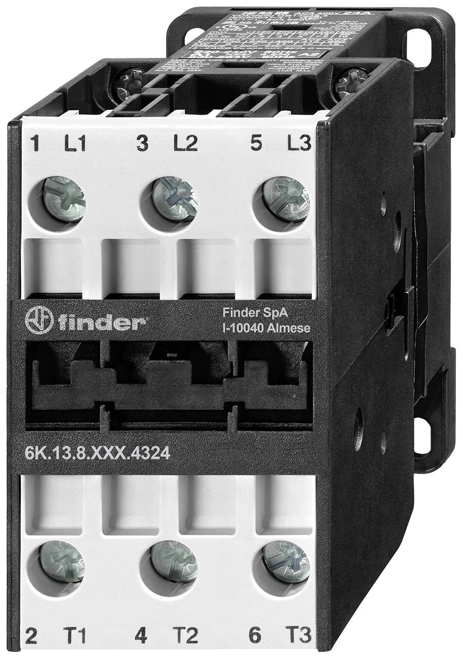 Industrijski kontaktor za montaznu sinu, 3 NO 24 A (400 V – AC 3), 11 kV, kalem 24 V AC Finder 6K.13.8.024.4324 industrijski relej 3 NO 11 kV 24 V/AC 24 A