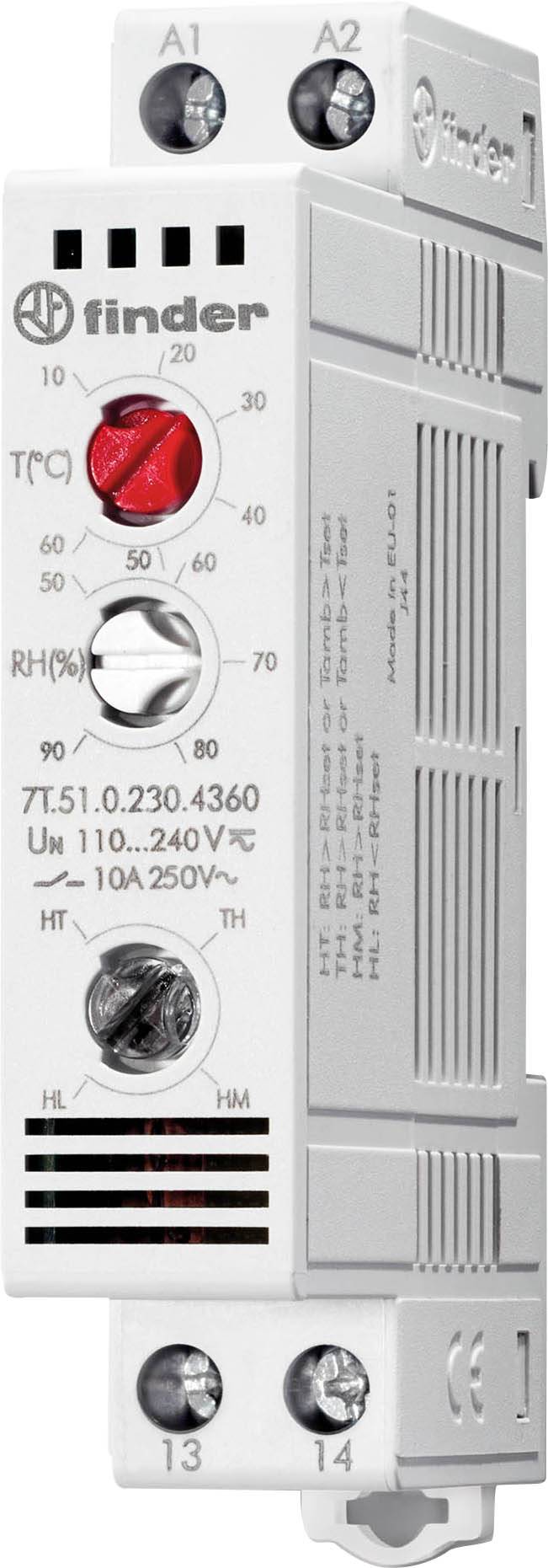 Finder higrostat 7T.51.0.230.4360 250 V/AC 1 brava (D k s k V) 88,8 k 17,5 k 47,8 mm