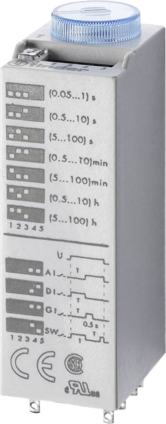Finder 85.04.0.125.0000 85.04.0.125.0000 vremenski relej 125 V DC/AC Vremenski opseg: 0,05 – 360000 s 4 preklapanja