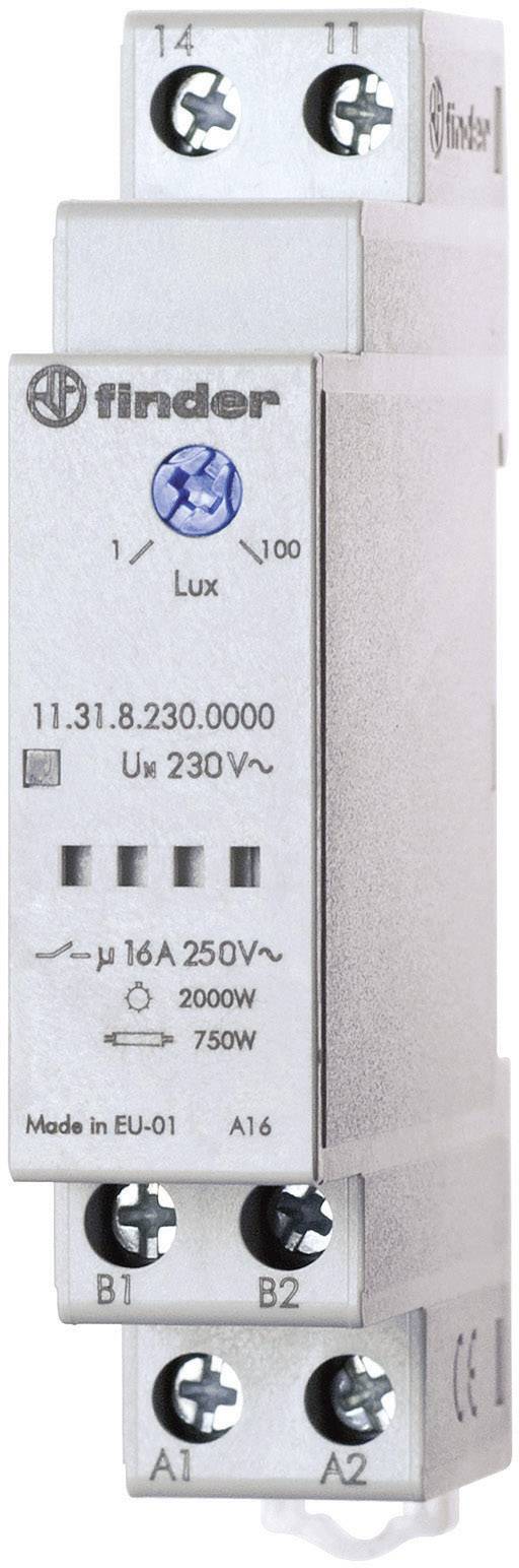 Finder prekidac za sumrak 11.31.8.230.0000 Radni napon (broj): 230 V/AC Osetljivost na svetlost: 1 – 100 lk 1 zatvarac