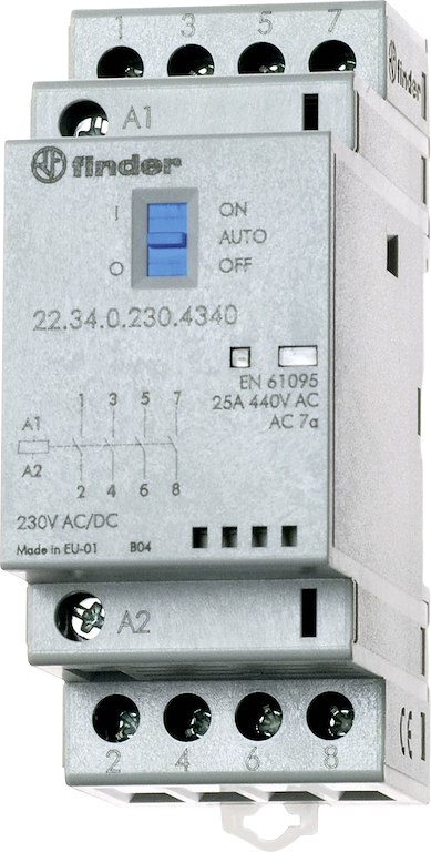 Finder 22.34.0.230.4740 instalacioni kontaktor 1 NC, 3 NO 250 V/AC, 440 V/AC