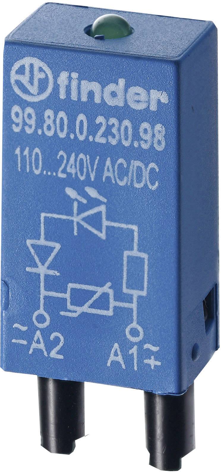 Finder plug-in modul sa supresor diodom, sa LED 99.80.9.220.99 Boja svetla (LED sijalica): zelena 10 kom.