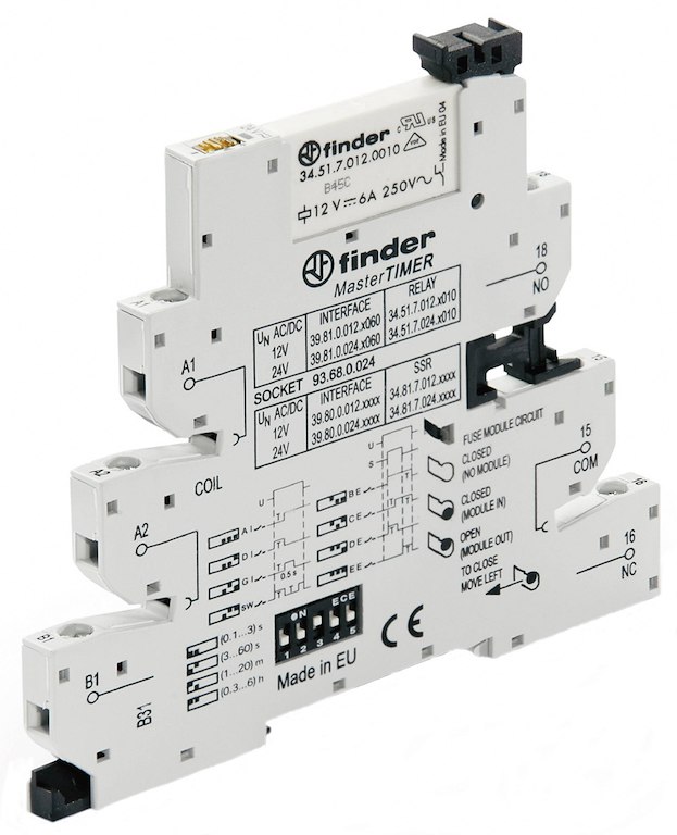 Finder 39.81.0.012.0060 spojni relej 12 V/DC, 12 V/AC 6 A 1 promena