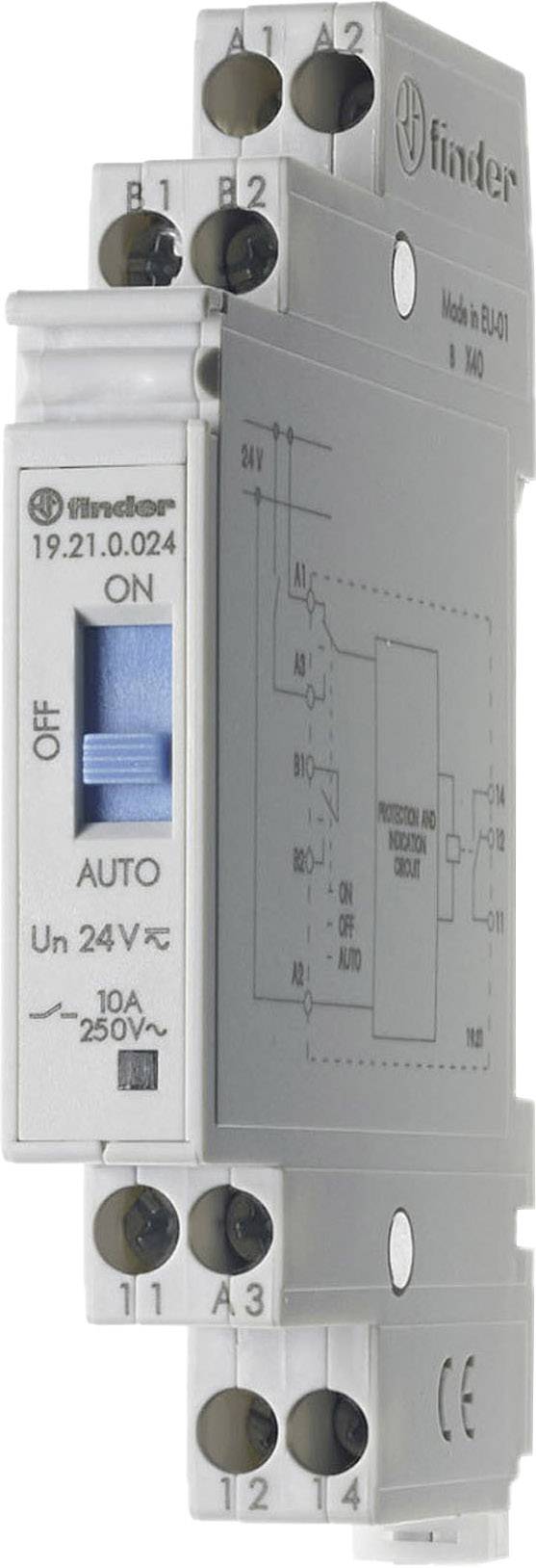 Finder 19.21.0.024.0000 industrijski relej Nazivni napon: 24 V/DC, 24 V/AC Uklopna struja (maks.): 10 A 1 kom.