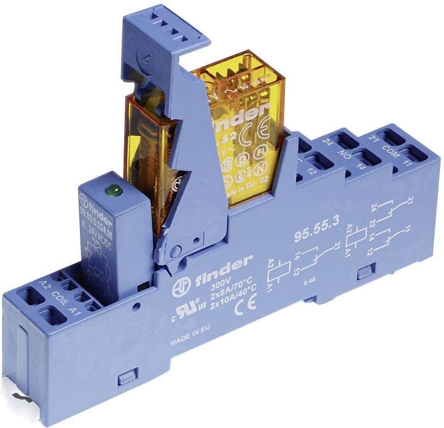 Finder 49.72.8.230.0060 relejni modul Nazivni napon: 230 V/AC 2 komutacija