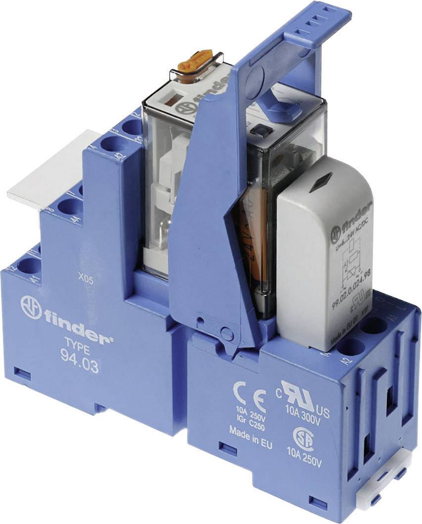 Finder 58.33.8.230.5060 relejni modul Nazivni napon: 230 V/AC Uklopna struja (maks.): 10 A 3 kom.
