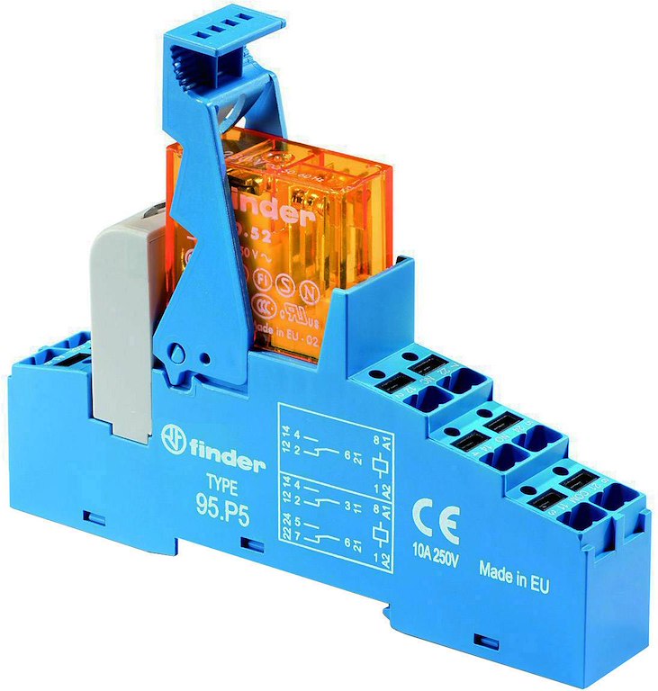 Finder 48.P5.8.230.0060 relejni modul Nazivni napon: 230 V/AC Uklopna struja (maks.): 8 A 2 kom.