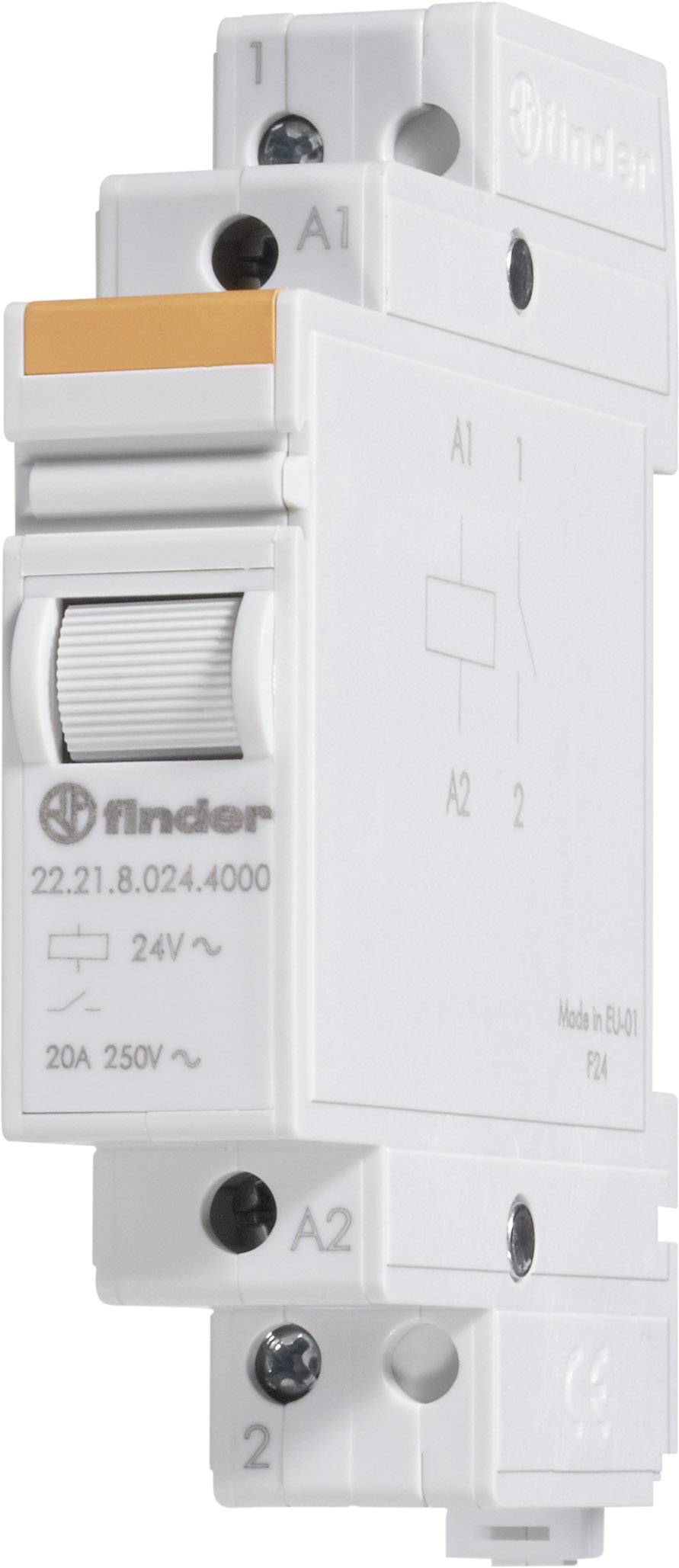 Finder 22.22.8.024.4000 industrijski relej Nazivni napon: 24 V/AC Uklopna struja (maks.): 20 A 2 NO