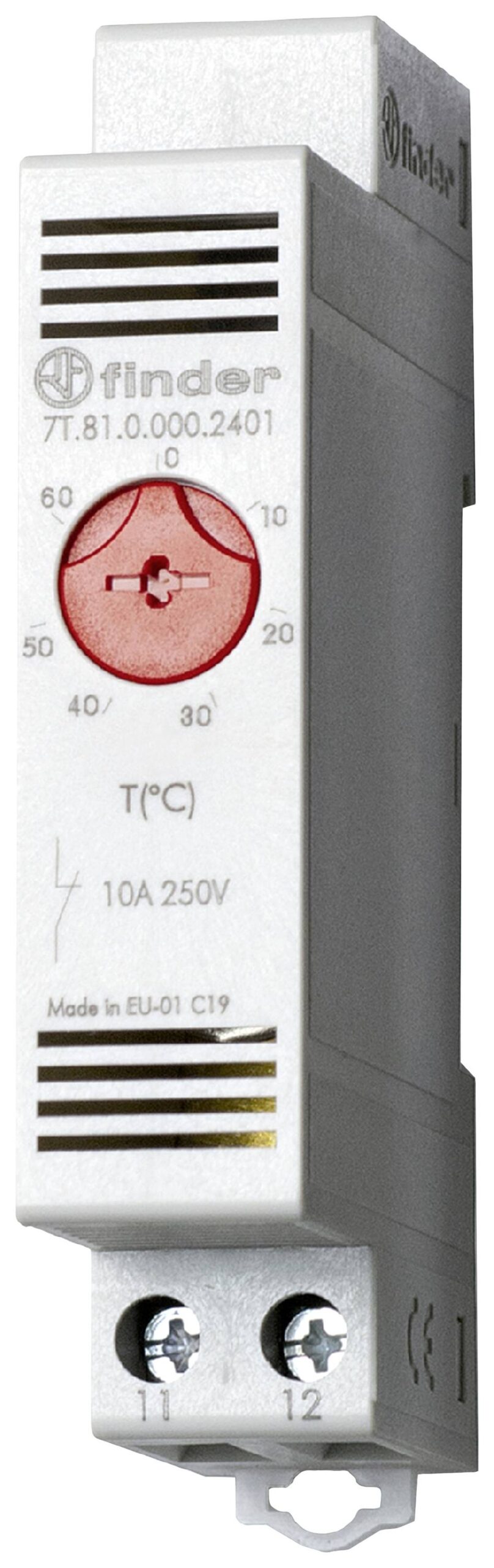 Finder termostat za razvodni orman 7T.81.0.000.2402 250 V/AC 1 otvarac (s k V) 17,5 mm k 88,8 mm