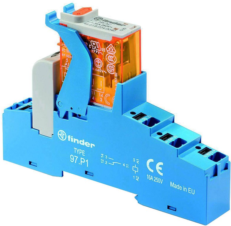 Finder 4C.P1.9.024.0050 LED relejni interfejs modul Nazivni napon: 24 V/DC Uklopna struja (maks.): 16 A 1 komutacija