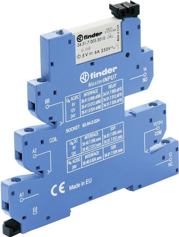 Finder 39.41.0.012.5060 spojni relej 6 A 1 prekidanje 12 V/DC, 12 V/AC