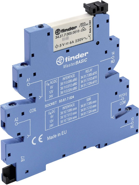 Finder 39.11.0.012.0060 spojni relej 12 V/DC, 12 V/AC 6 A 1 promena