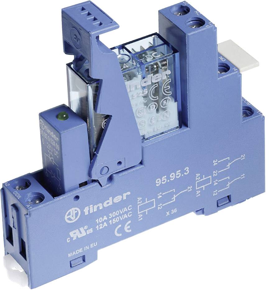 Finder 49.52.7.024.0050 relejni modul Nazivni napon: 24 V/DC Uklopna struja (maks.): 8 A 2 kom.