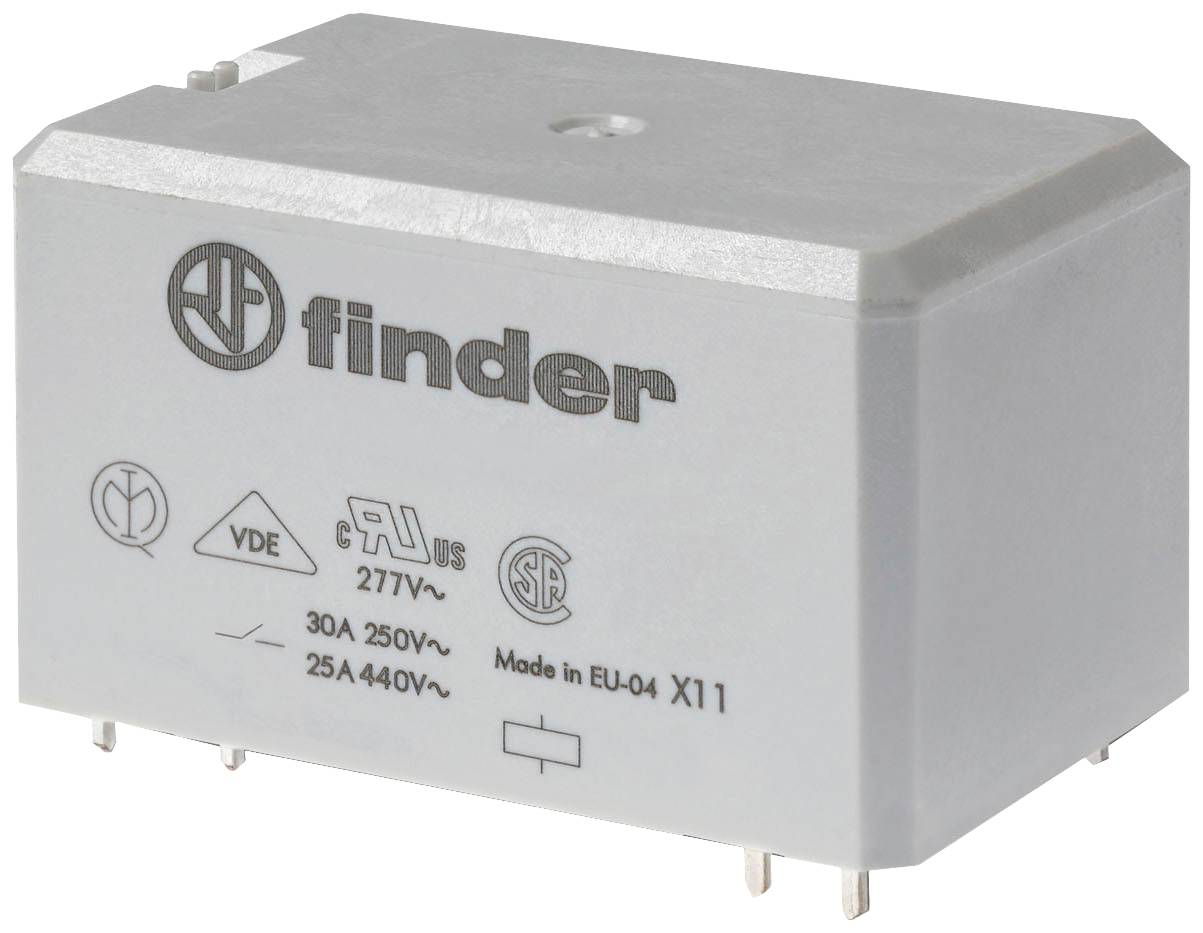 Relej sa prikljuccima za stampanje, 2 NO kontakta 30 A, materijal kontakta AgNi, kalem 24 V DC Finder 66.22.9.024.1300 PCB relej 24 V/DC 30 A 2 NO kontakta