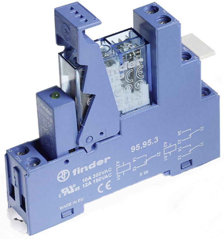 Finder 49.52.9.012.0050 relejni modul Nazivni napon: 12 V/DC Uklopna struja (maks.): 8 A 2 kom.