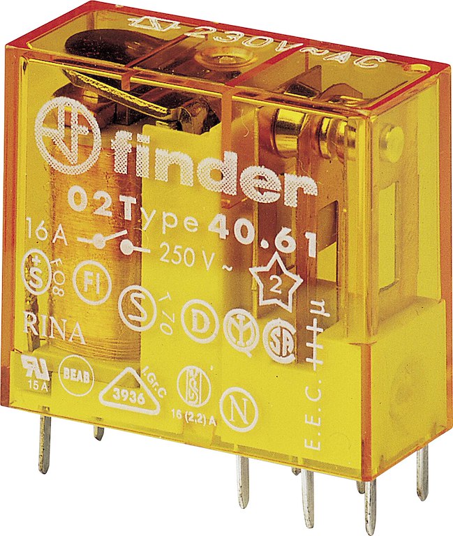 Finder 40.61.8.230.4300 PCB relej 230 V/AC 16 A 1 NE