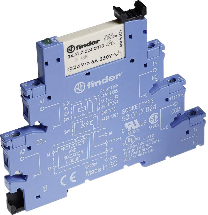 Finder 38.61.7.024.0050 relejni modul 1 CO kontakt 24 V/DC