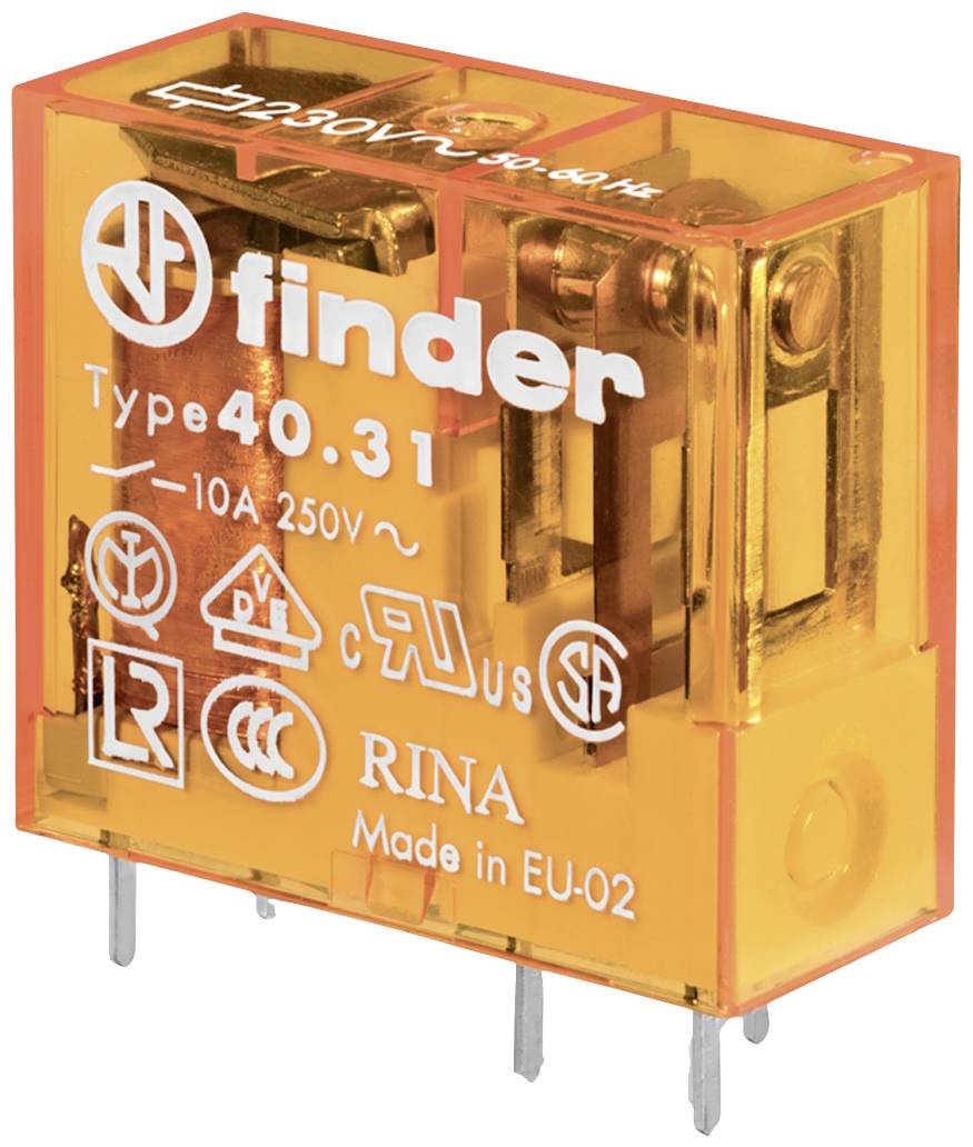 Finder 40.31.8.230.0000 PCB relej 230 V/AC 12 A 1 promena