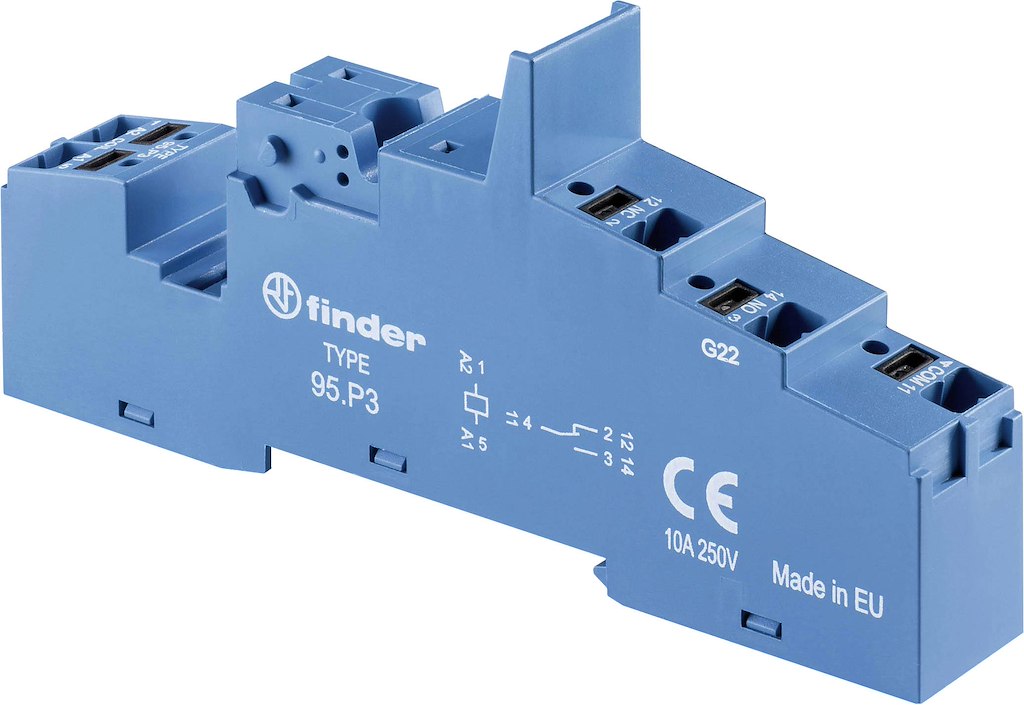 Finder 95.P3 podnožje releja Push-In stezaljka plava