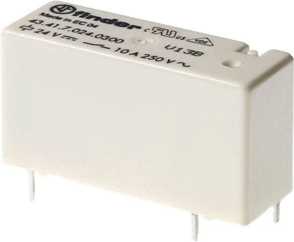 Finder 43.41.7.024.5000 PCB relej 24 V/DC 10 A 1 promena