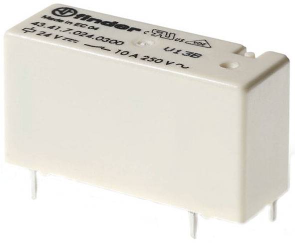 Finder 43.41.7.005.0000 PCB relej 5 V/DC 10 A 1 promena