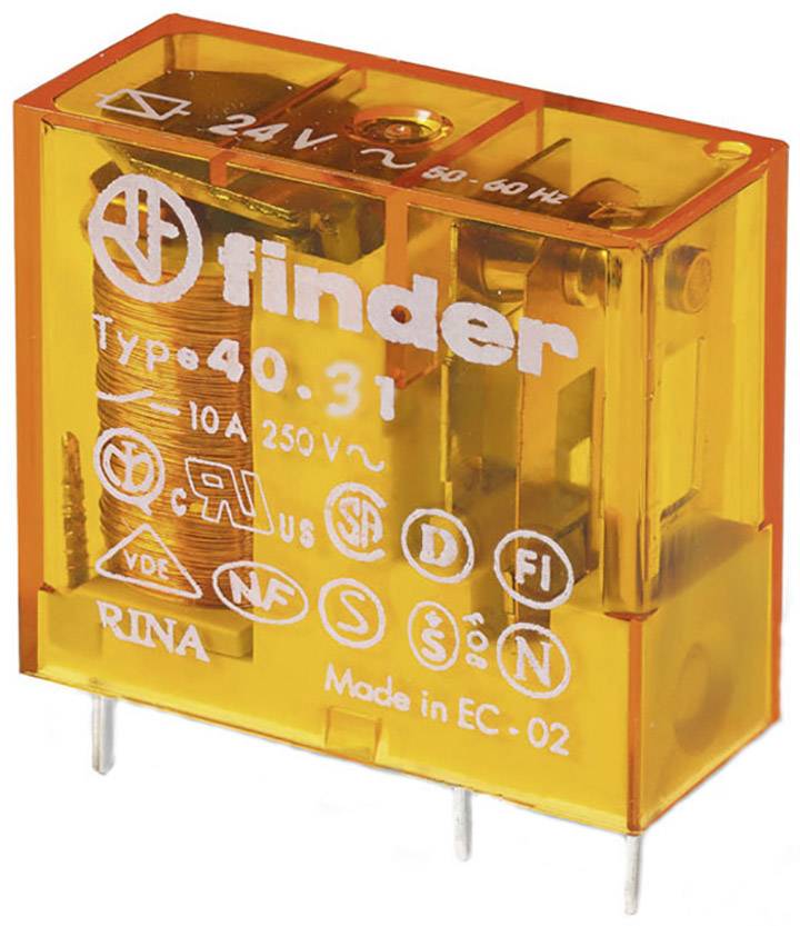 Finder 40.31.8.024.0000 PCB relej 24 V/AC 12 A 1 promena