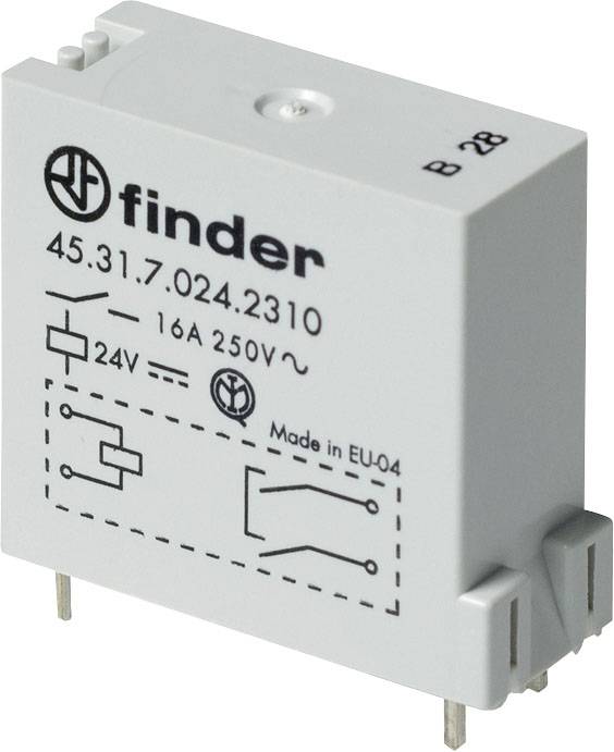 Finder 45.31.7.024.0310 PCB relej 24 V/DC 16 A 1 NE