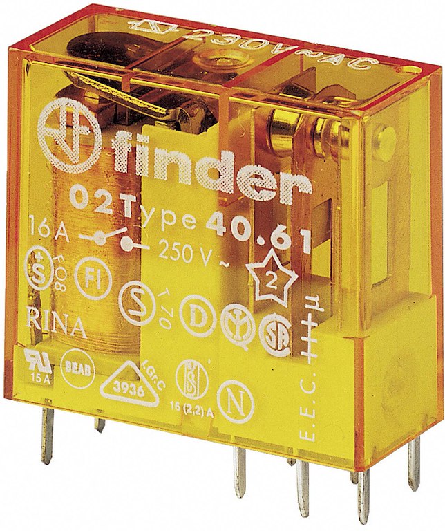 Finder 40.61.8.012.0000 PCB relej 12 V/AC 16 A 1 promena