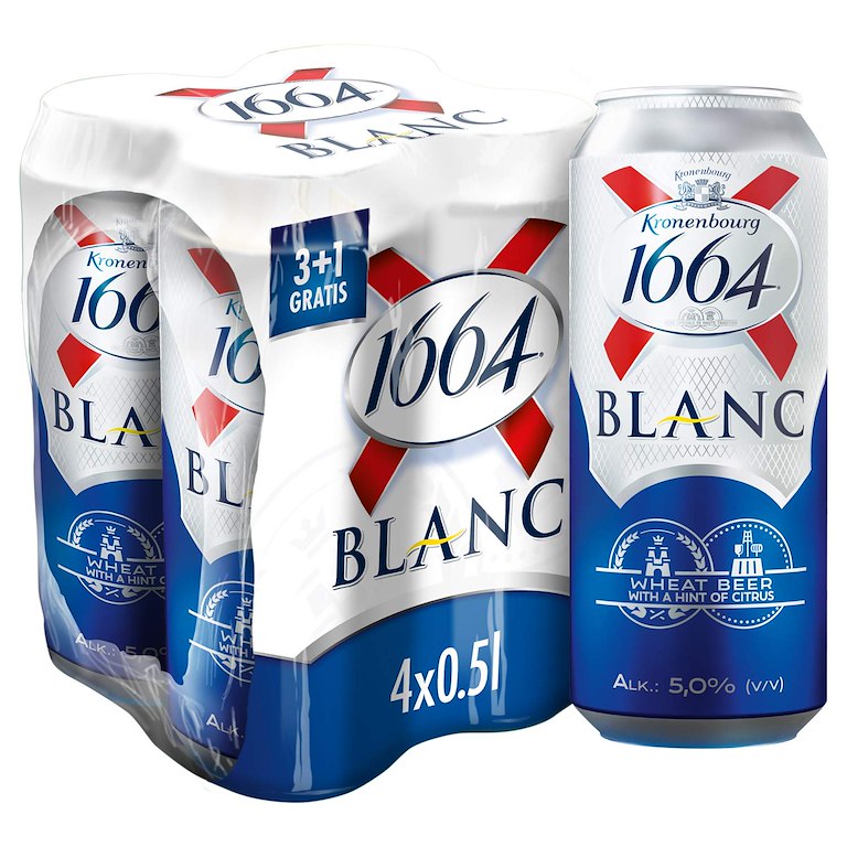 Pivo 1664 blanc 0.5l 3+1 can