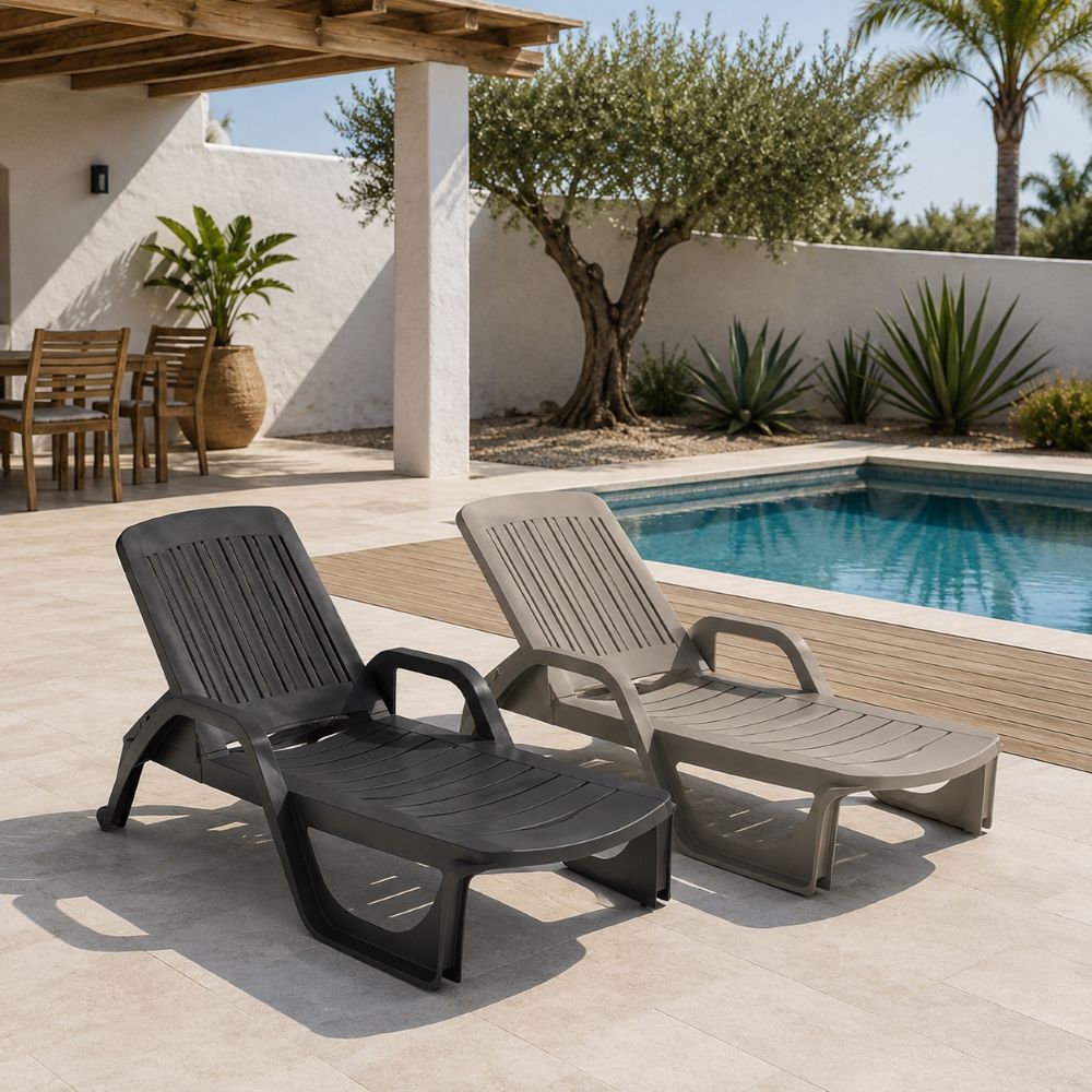Ležaljka tulum antracit 71x190x46cm
