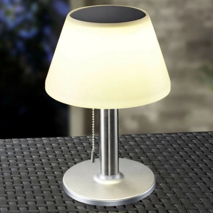 Solarna led stona lampa 28cm srebrna