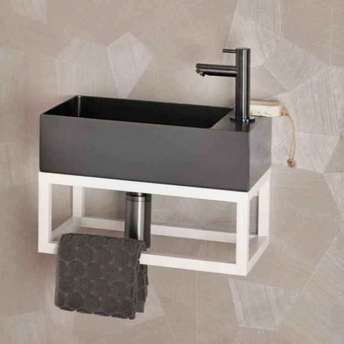 Nosač za lavabo sa držačem za peškir 40 × 22 × 15 cm beli
