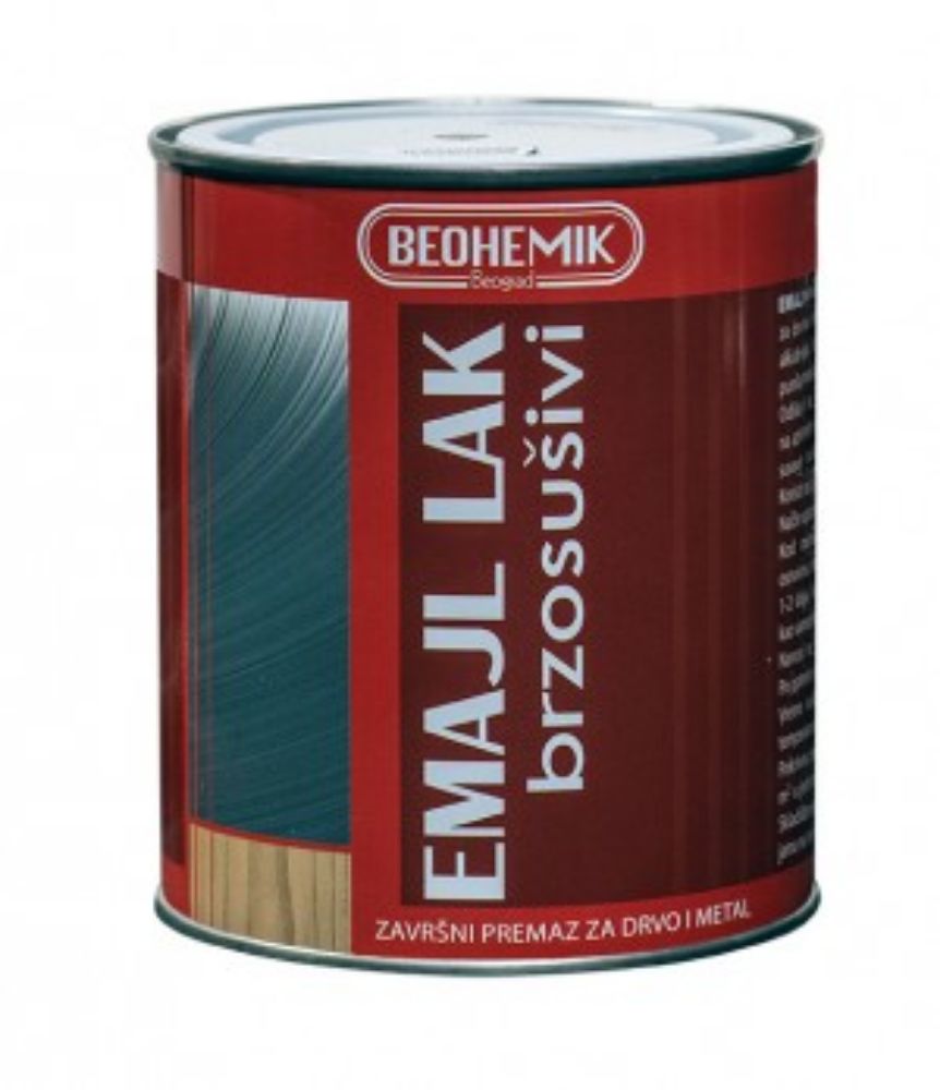 Emajl lak nitro brzosušivi crni mat za drvo i metal 0.75l