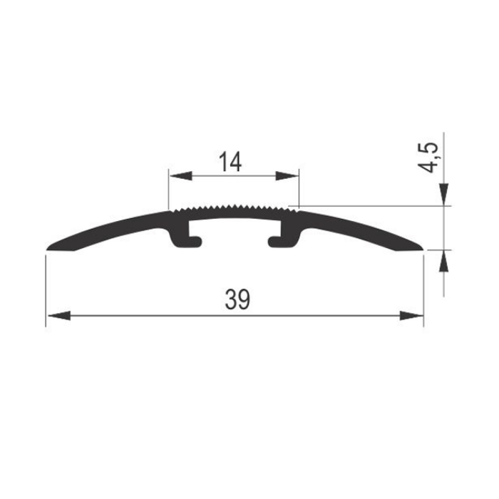 Prelazni profil sa šrafom s 1,8m srebrni