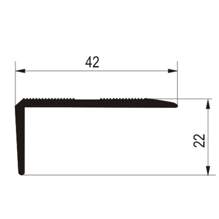 Profil stepenišni protv kliz. s 2,7m srebrni