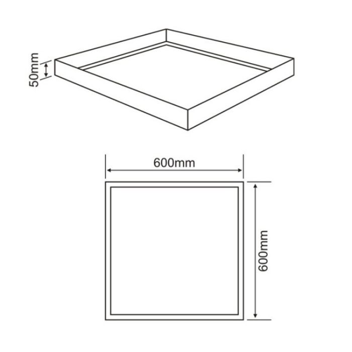Ram nadgradni 600x600x50 za led panel pvc
