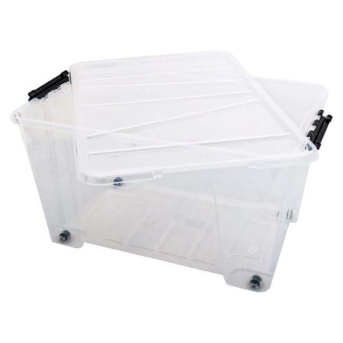 Kutija jolly pvc sa točkićima 50l providna dea