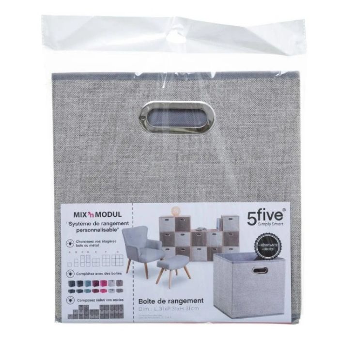 Kutija za odlaganje 31x31x31cm platno svetlo siva- jja
