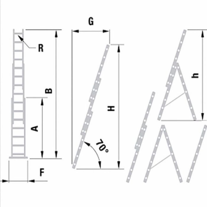 Merdevine aluminijumske rasklopive 3x11 gazišta