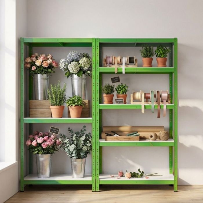 Polica zelena 180x90x40cm 5 polica mdf