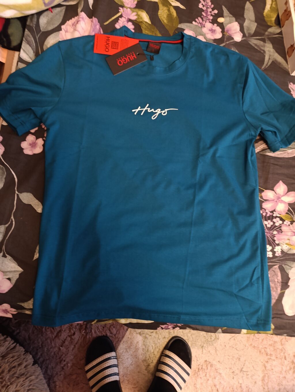 Men's T-shirt Hugo Boss, bоја - Tirkizna