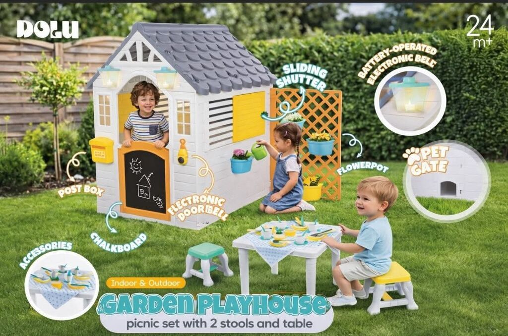 DOLU Garden Playhouse – kućica za igru sa piknik setom - Namenjena za